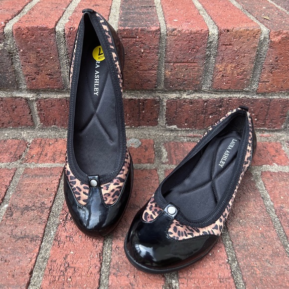 Laura Ashley | Shoes | Laura Ashley Slip On Shoes Black With Animal ...